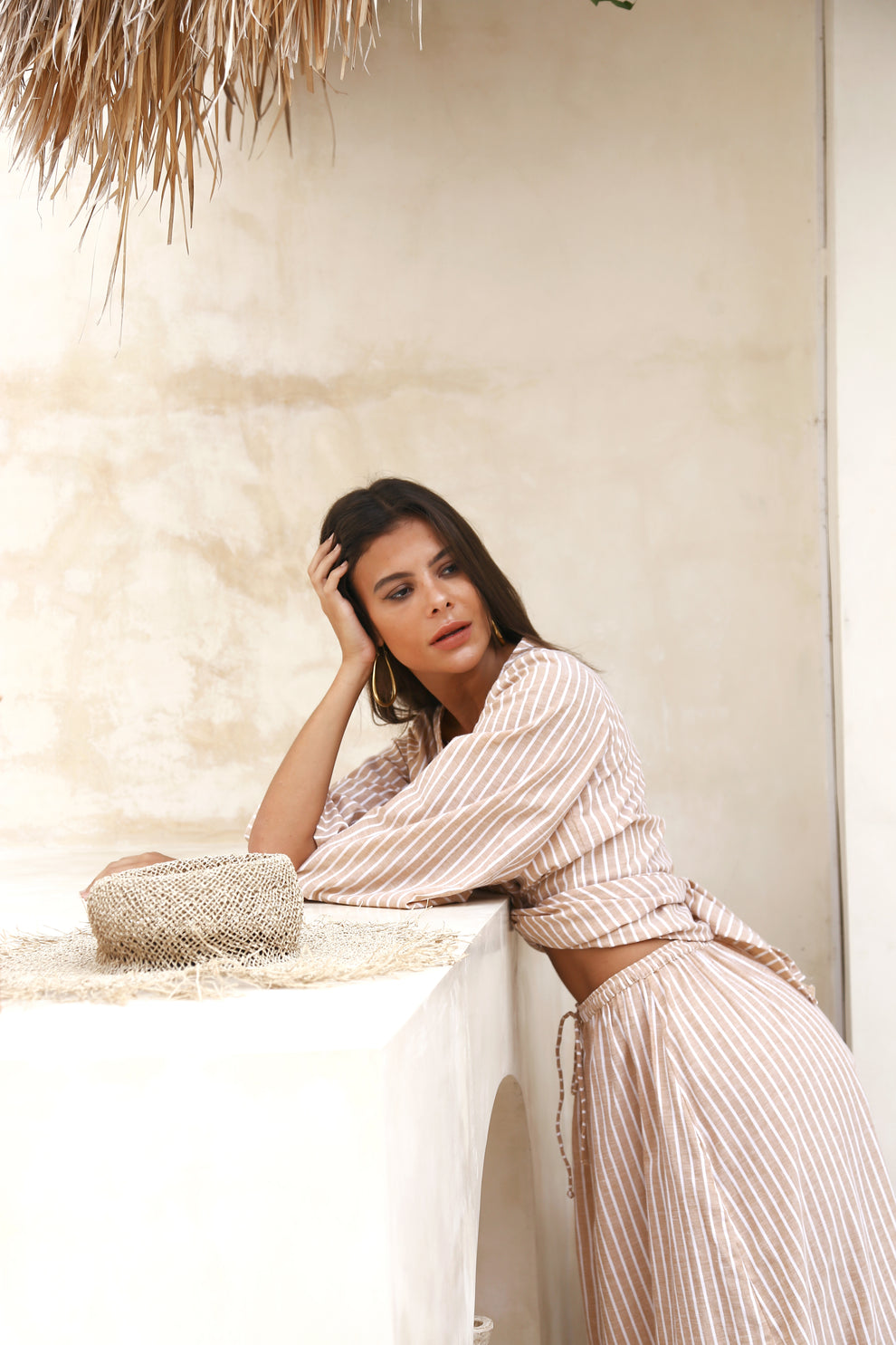 Uma Skirt - Stripe Tan – Berawa Luxe